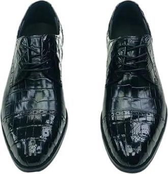 Generic Authentique véritable peau de crocodile véritable chaussures habillées pour hommes daffaires en cuir dalligator exotique véritable chaussures Oxford à
