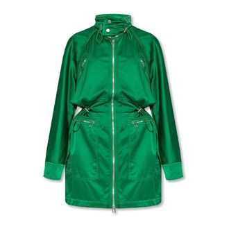 Bottega Veneta Satin Parka mit abnehmbarem Kragen - - Coats - Damen - Gr&uuml;n - M