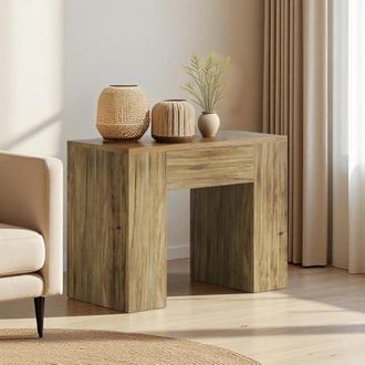 Tribesigns Table dappoint rectangulaire avec pieds robustes, table de chevet pour salon, chambre &agrave; coucher, 80 x 40 x 65,5 cm (marron