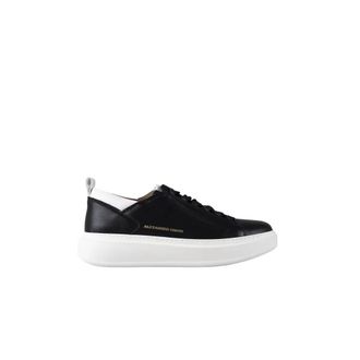 Alexander Smith Wembley Uomo Hochfrequenz in weichem schwarzem Leder und wei&szlig;en Details - - Shoes - Herren - Schwarzk - 44 EU