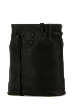Miu Miu Contenitori Lambskin Leather Crossbody Bag - Black