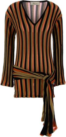 Blumarine Femme, Pulls, Multicolore, Taille: 38 FR Mini-robe en maille brod&eacute;e