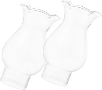 DOITOOL 2 Stück Teiliges Glas Öllampenschirm Kerosin Lampenglas Ersatz Transparent Nostalgischer Retro Stil Einfache Montage Vielseitig Kompatibel für Traditi