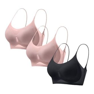 Generic Lingerie sexy et confortable - Soutien-gorge en maille respirante - R&eacute;sistant &agrave; labrasion - Respirant - Rouge, Rose clair, 3XL