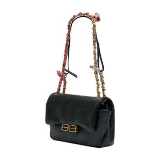 Balenciaga Womens Darling Shoulder Bag Black Calfskin
