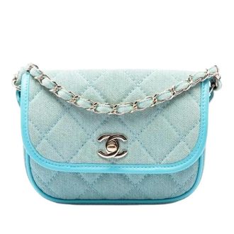Chanel Sac bandouli&egrave;re matelass&eacute; en jean Pre-owned - Femme - Pre-owned - Bleu - Taille: ONE Size