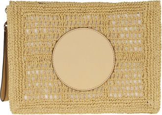 Tory Burch Femme, Sacs, Beige, Taille: ONE Size Ella Hand-Crocheted Pouch Bag