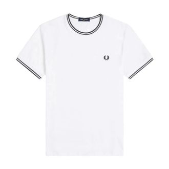 Fred Perry Homme, Tops, Blanc, Taille: L T-Chemises