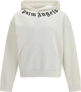Palm Angels Neck Logo Sweat &agrave; capuche - Homme - Sweatshirts et sweats &agrave; capuche - Blanc - Taille: L