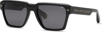 Philipp Plein Homme, Accessoires, Noir, Taille: 58 MM Spp201V 0700 Lunettes de soleil