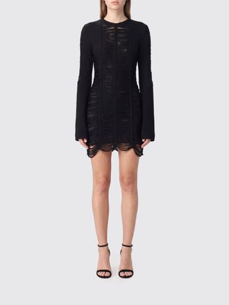 The Attico Mini-robe fourreau en maille coupe slim avec ourlet asym&eacute;trique