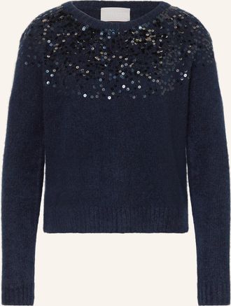 Hemisphere Hemisphere Pullover Mit Cashmere Und Pailletten blau