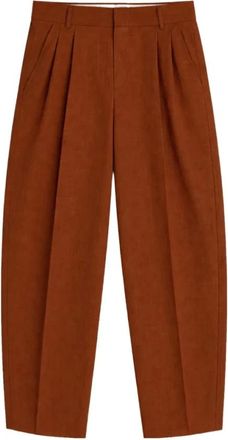 A Paper Kid Femme, Pantalons, Brun, Taille: 36 FR Pantalon Pliss&eacute; en Lin