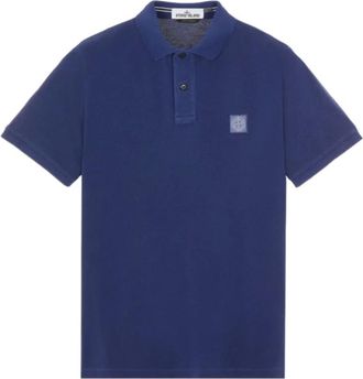 Stone Island Homme, Tops, Bleu, Taille: XL Polo en piqu&eacute; de coton