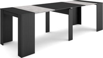 Skraut Home | Ausziehbarertisch | Multifunktionaler ausziehbarer | 260 | F&uuml;r 12 G&auml;ste | Esszimmertische | Moderner Stil | Schwarz