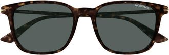 Montblanc Montblanc, unisex, Accessoires, Brun, Taille: 52 MM Nib Square Lunettes de soleil