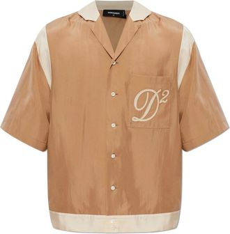 Dsquared2 Homme, Chemises, Brun, Taille: M Chemise en soie &agrave; manches courtes