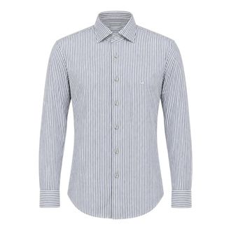 Michael Kors Japanese Perform Knit Stripe Slim Shirt - - Shirts - Herren - Blau - 3XL