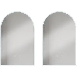 Vente-Unique Vente-unique - Lot de 2 miroirs de salle de bain en arche anti bu&eacute;e avec leds - L50 x H80 cm - arcadi