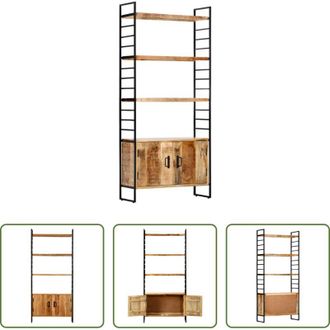 vidaXL vidaXL Mangoholz - B&uuml;cherregal 4 Ebenen 80x30x180 cm Raues Mangoholz