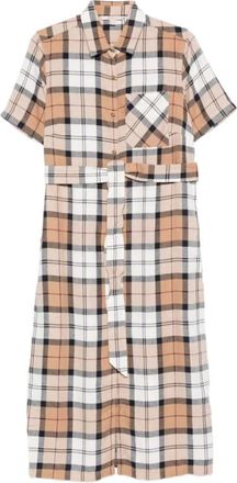 Barbour Femme, Robes, Multicolore, Taille: 36 FR Fern Tartan Midi Dress