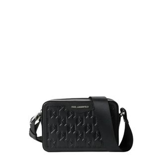 Karl Lagerfeld Schwarze Kameratasche AUS Leder - - Bags - Herren - Schwarzk - ONE SIZE