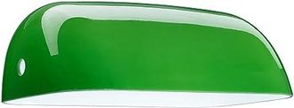 Relaxdays Lampenschirm für Tischlampe, Glas, Ersatzglas Bankerlampe, H x B x T: 7,5 x 22,5 x 13,5 cm, Lampenglas, grün