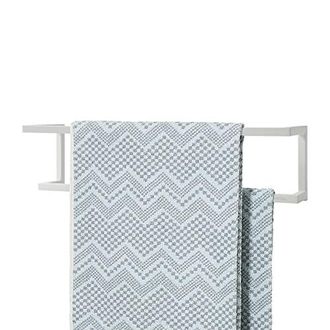 Sealskin Carr&eacute; Handtuchhalter 2-fach, zur Aufbewahrung von 2 gro&szlig;en Handt&uuml;chern, ideal f&uuml;r kleine Badezimmer und G&auml;ste-WC, Handtuchstange zur Wandbefestigung, 