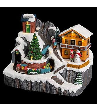 F&eacute;&eacute;ric Lights & Christmas F&eacute;erie Lights et Christmas D&eacute;co No&euml;l Chalet Montagne Piles Lumineux anim&eacute; Musical