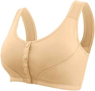 Generic Femme Soutien Gorge Post Operatoire Sport Fermeture Devant sans Armature Brassiere Yoga Soutien-Gorge à Boutons sur Le Devant, Fermeture sur Le Devant