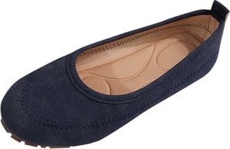 Generic Chaussures plates pour femme - Large largeur - Style d&eacute;contract&eacute; - Bout rond - Respirantes - Confortables - &Eacute;l&eacute;gantes - Classiques - &Agrave; enfiler - Convi