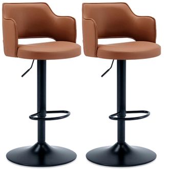 Generic Fr&uuml;hst&uuml;cksbarhocker-Set (2Er-Set), Moderner, Drehbarer und H&ouml;henverstellbarer K&uuml;chenhocker mit R&uuml;ckenlehne, Gepolsterter Tresenhocker f&uuml;r K&uuml;cheninseln