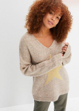 Bonprix Strickpullover Pullover mit Stern
