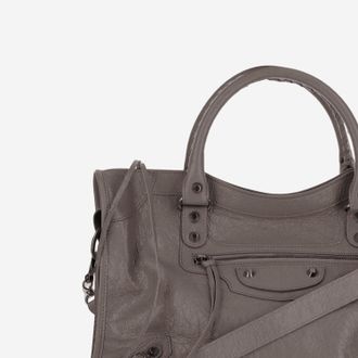 Balenciaga Womens Tote Bag Le City Taupe Leather Handbags Hand