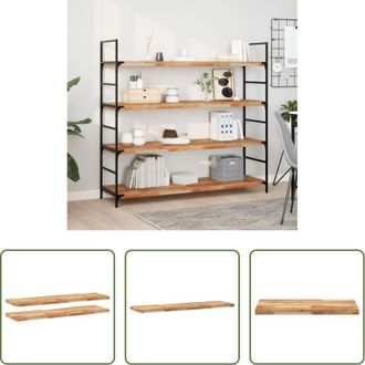 vidaXL vidaXL Akazienholz - Schweberegale 2 Stk. 120x40x4 cm Massivholz Akazie &Ouml;lbehandelt