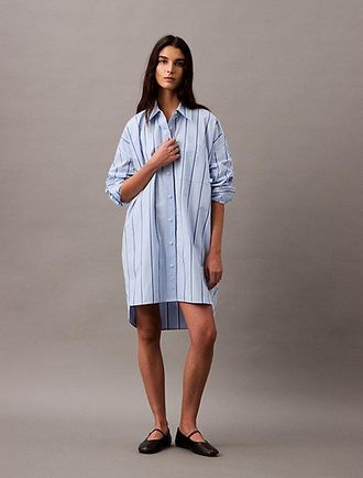 Calvin Klein Robe-chemise relaxed en coton à rayures