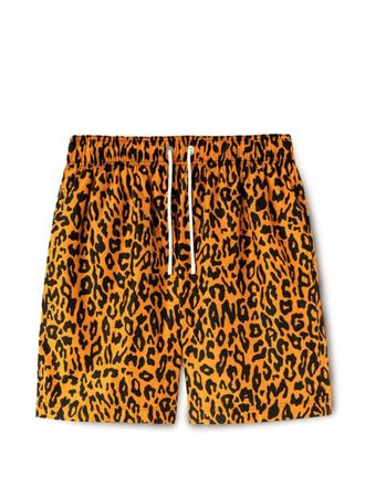 Palm Angels Badeshorts mit Geparden-Print - Orange