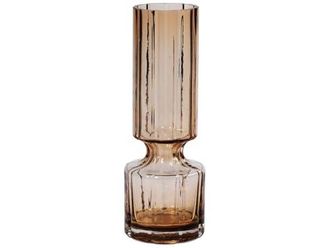 Broste Copenhagen Broste Copenhagen Hyacint Indian Tan Vase aus Glas, Farbe: Transparent-Beige-Orange, mundgeblasen, Ma&szlig;e: 10 x 28,3 cm, 14496139