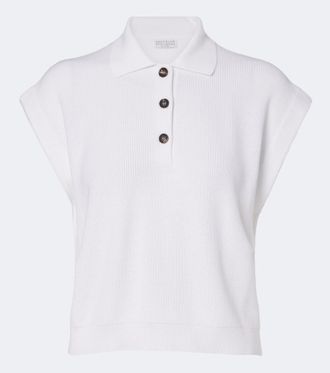 Brunello Cucinelli Rippstrick-Top aus Baumwolle