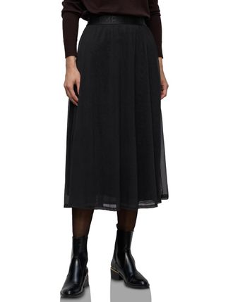 Street One Damen 3610186 Mesh-Rock, Schwarz, 38