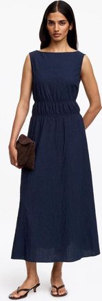 Arket Kleid Aus Seersucker -Blau
