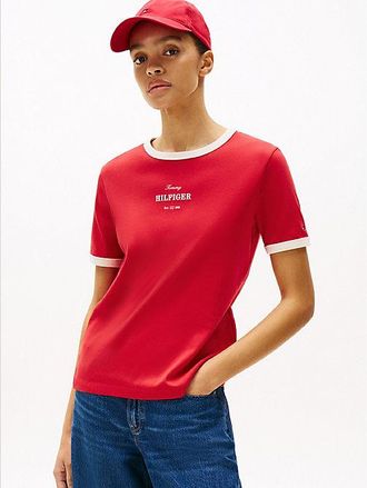 Tommy Hilfiger T-shirt à bords contrastés et logo