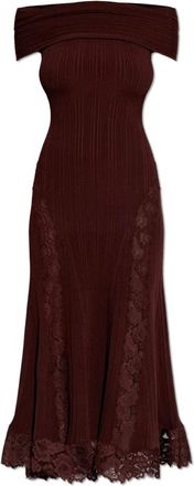 Self Portrait Femme, Robes, Rouge, Taille: 40 FR Ribbed Knit Midi Dress