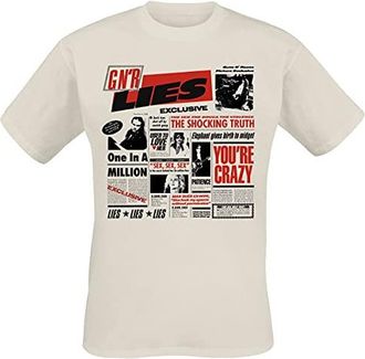 Guns n' Roses Lies Homme T-Shirt Manches Courtes Naturel XL 100% Coton Regular/Coupe Standard