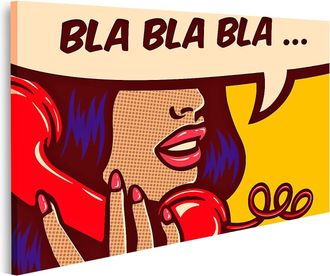 Islandburner Prime Bild auf Leinwand Pop Art Stil Comic Style Mädchen Sprechen Vintage Telefon Bilder Wandbilder Poster