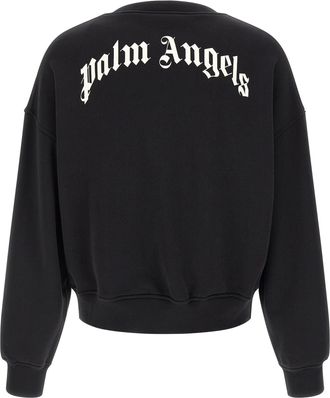 Palm Angels Logo-Embroidered Sweatshirt - Black