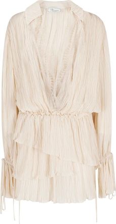 Blumarine Femme, Robes, Beige, Taille: 36 FR Georg Plisse Dress