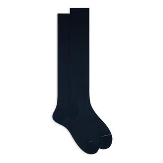 Gallo Gallo, Homme, Sous-vêtements, Bleu, Taille: M Chaussettes longues en coton bleu uni pour hommes