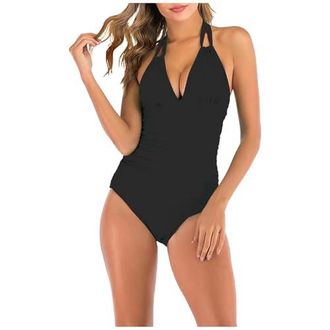 Generic Maillot de bain une pi&egrave;ce pour femme - Sport - Grande taille - Maillot de bain imprim&eacute; vintage athl&eacute;tique - Pour vacances modestes - V&ecirc;tements de nata
