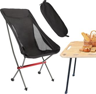 Generic Klappbarer Campingstuhl | Tragbarer Stuhl Zum Sitzen | Leichter Rasensitz - F&uuml;r Camping, Wandern, Angeln, Picknick, Terrasse, Balkon, Garten und Hinte